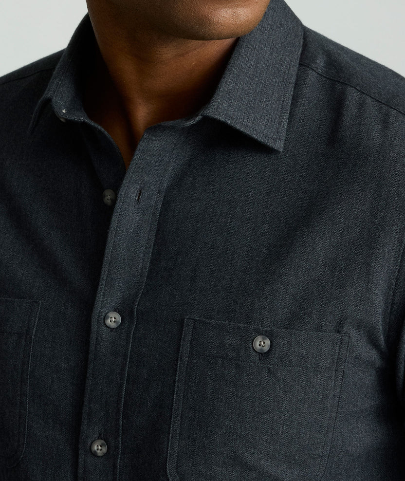 Flannel Hemsworth Shirt Charcoal | UNTUCKit Canada